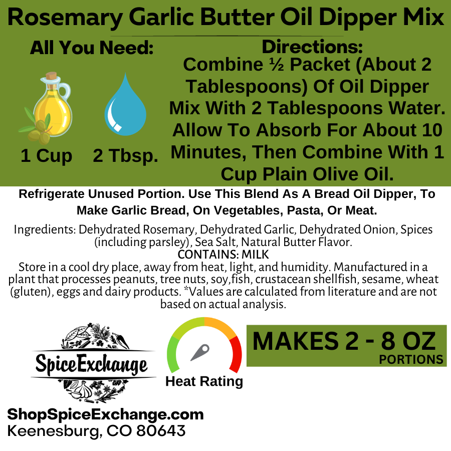 Rosemary-Garlic Oil Dipper Mix | Spice Exchange FREE SHIPPING ORDERS ...